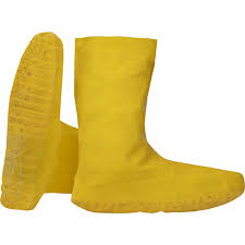 12" Ironwear Latex Hazmat Booties - 50mm - Yellow – 24Hr Safety